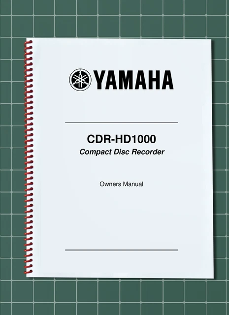 YAMAHA CDR-HD1000 — Owners Manual User Guide Instructions — 70 Pages ...