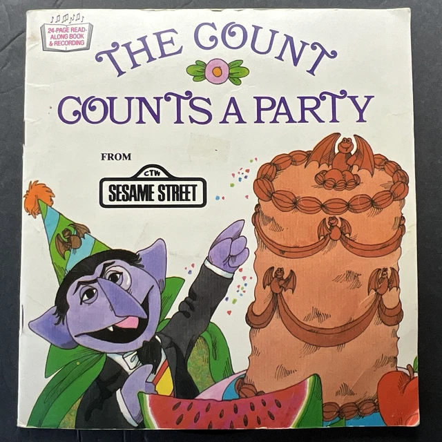 THE COUNT COUNTS A Party, Sesame Street Book & Record, 7" 45rpm, Vinyl ...