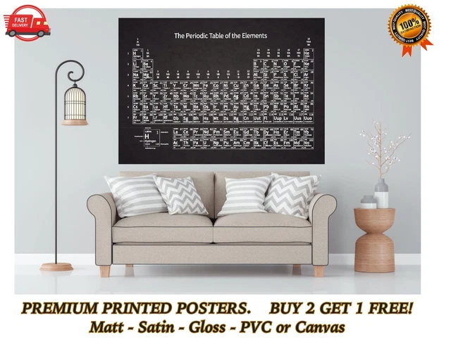 PERIODIC TABLE OF Elements Educational Large Poster Art Print Gift A0 ...