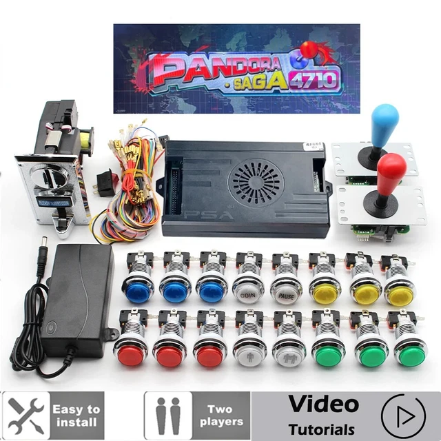 PANDORA BOX DIY Kit complet Arcade led borne cabinet joystick buttons ...