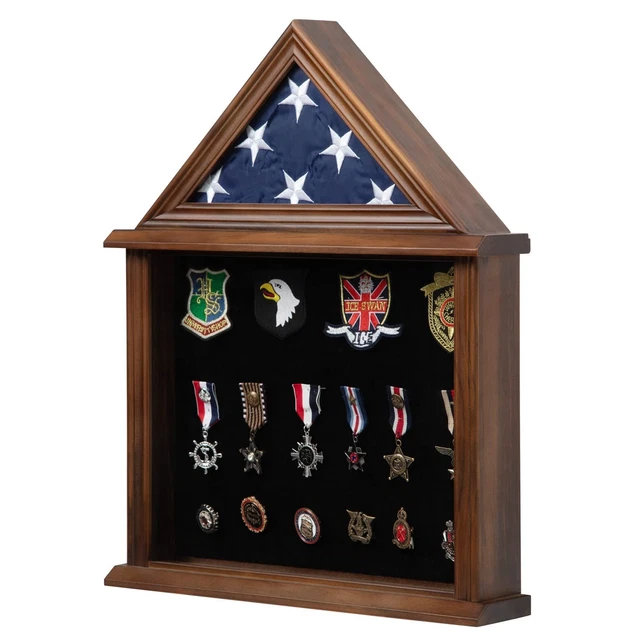 FLAG DISPLAY CASE American Flag Solid Wood Display Case Fits a 3 X 5 ...