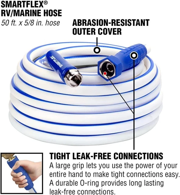 SMARTFLEX RV/MARINE WATER Hose, 5/8 in. x 50 ft., Hybrid, $76.19 ...