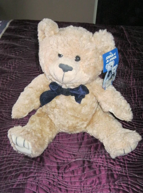 ALLDERS JOSHUA BEAR with BOW CUDDLY 12"PLUSH SOFT TOY TEDDY BEAR RARE ...