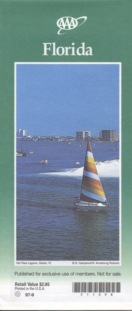1998 FLORIDA AAA Vintage Road Map Highway State Straßenkarte !NEU! EUR ...