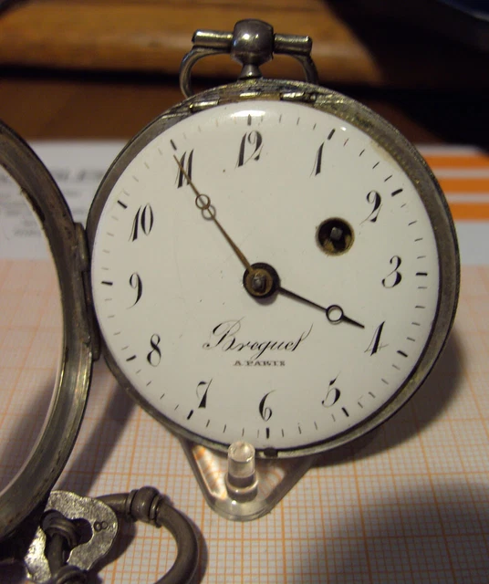 ANTIKE SPINDELTASCHENUHR BREGUET A PARIS Ø 50 mm um 1820 - 1830 ...