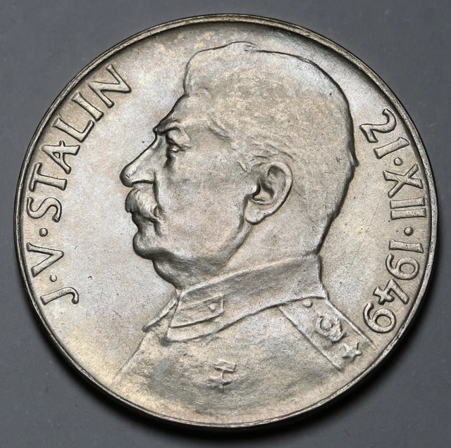 1949 CZECHOSLOVAKIA 100 Korun Josef V. Stalin Silver Coin Unc KM# 30 ...