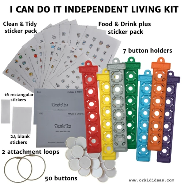 DAILY ROUTINE AUTISM Chart Visual INDEPENDENT LIVING Support TomTag Kit ...