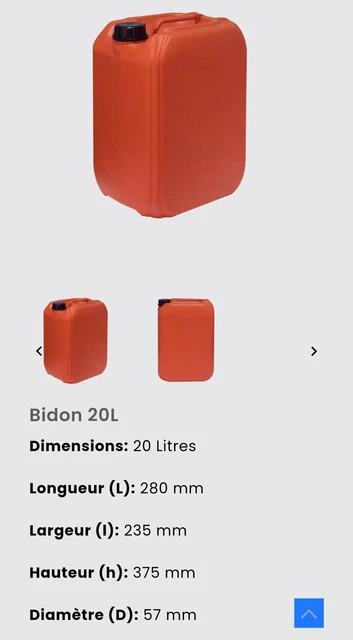 BIDON SK8 20 litres 20L jerrycan fut baril plastique alimentaire VIDE ...