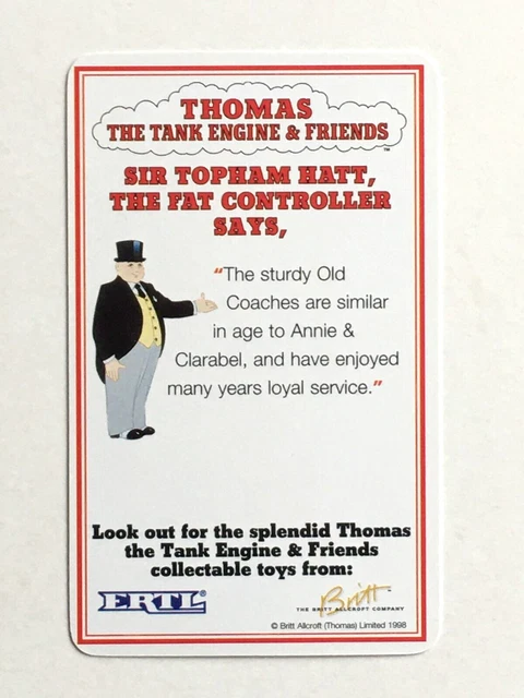 THOMAS THE TANK ENGINE & FRIENDS 1998 COLLECTORS CARD # 30. OLD COACHES ...