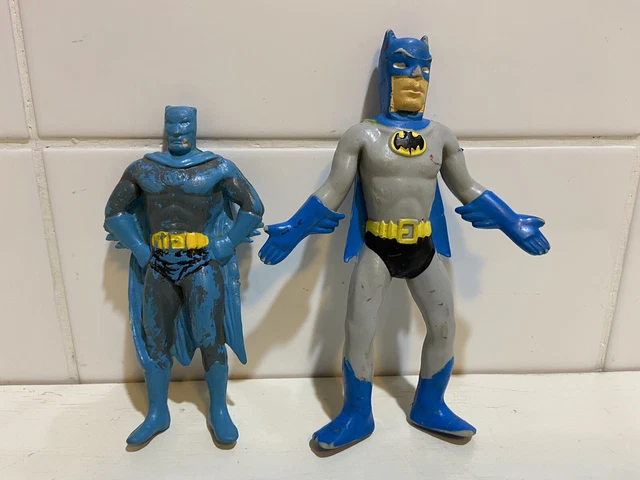 VINTAGE BATMAN FIGURES Bendy Rubber 1973 & Rubber Chemtoy NPP 1974 $40. ...