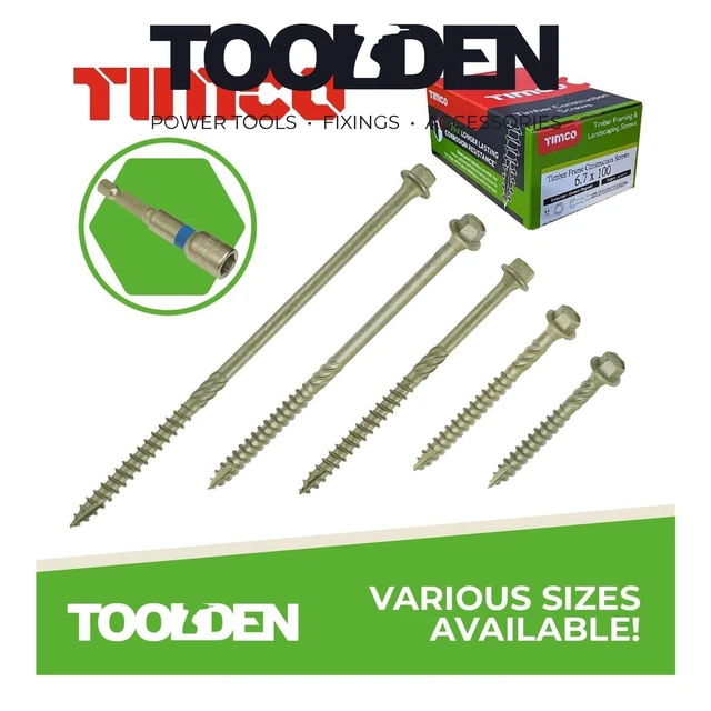 Timco Hex Head Screws For Decking Sleepers Wood Fixing Timco Hex Head ...