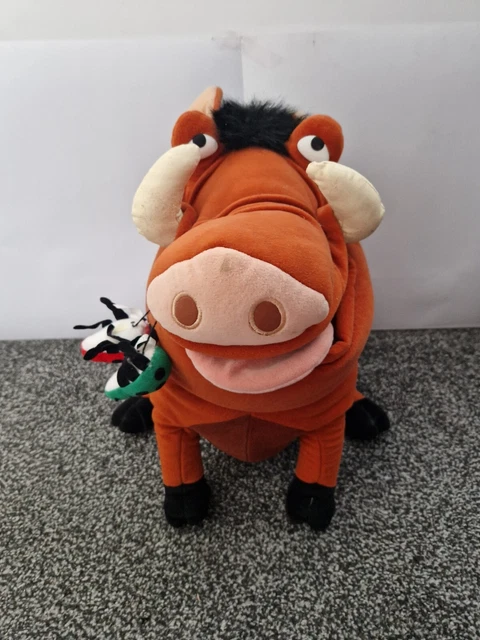 DISNEY THE LION King Pumba Large Warthog Soft Plush Cuddly Toy Eating ...