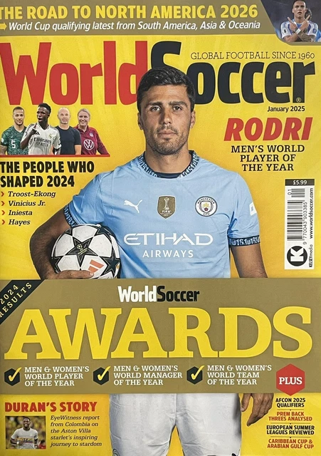 WORLD SOCCER MAGAZINE Issue January 2025 £10.99 - PicClick UK