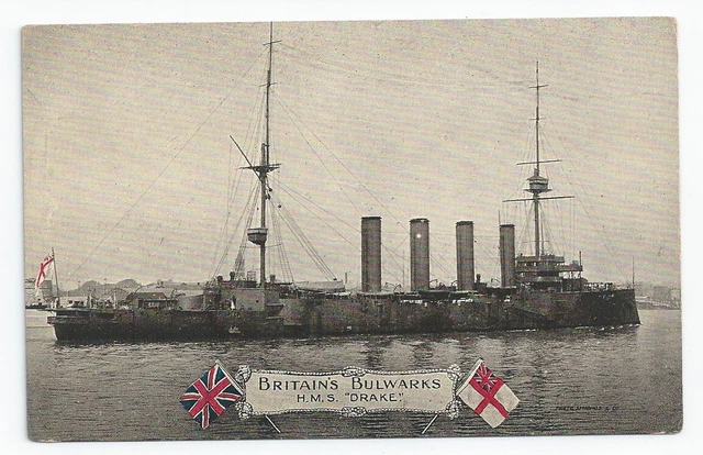 HMS DRAKE DRAKE class Armoured Cruiser Royal Navy --- Unused PC EUR 14 ...