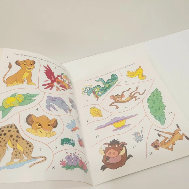 VINTAGE RARE GOLDEN Books Disney's The Lion King Coloring Sticker BOOK ...