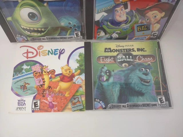 DISNEY PIXAR MONSTERS Inc Buzz Lightyear Winnie Pooh PC CD-ROM Games ...