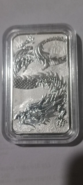 PERTH MINT 1OZ Silver Bullion 2023 Rectangular Dragon Bar. 🇦🇺 EUR 52,96 ...