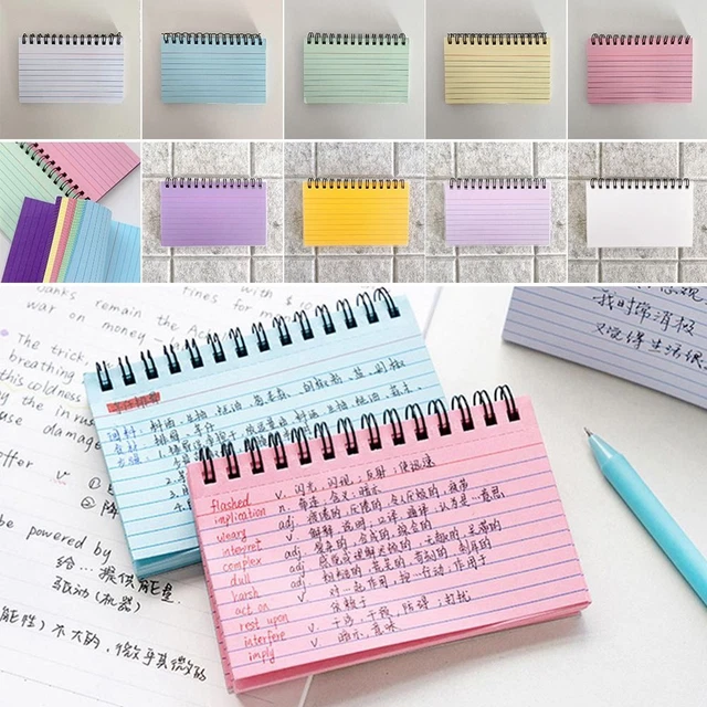PORTABLE NOTEPAD HORIZONTAL Line Coil Note Book Memo Pads School Office ...