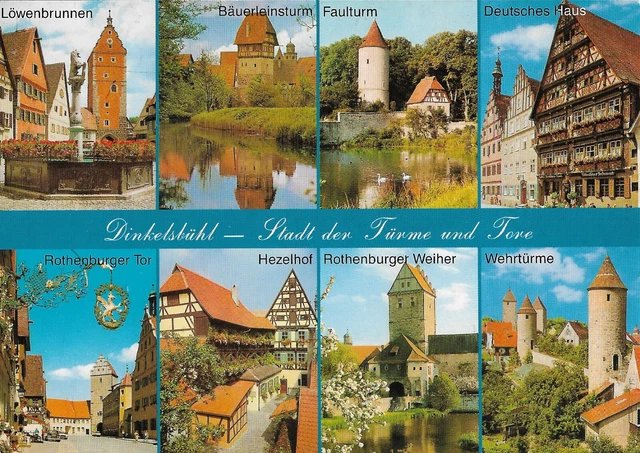 DINKELSBÜHL - Löwenbrunnen - Bäuerleinsturm - Faulturm - Rothenburger ...