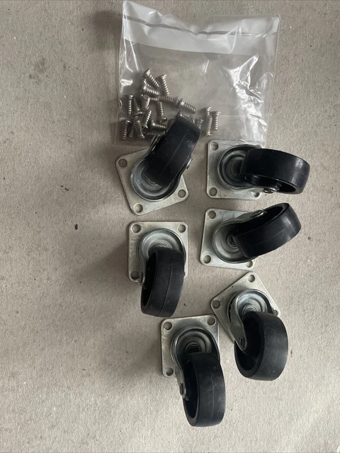 PRIORY 50 MM Swivel & Fixed Castor Wheels Trolley Furniture Rubber 80kg ...