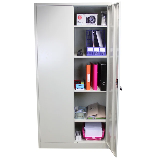 OFFICE FILING CABINET Steel Storage Locker Metal Lockable Stand ...