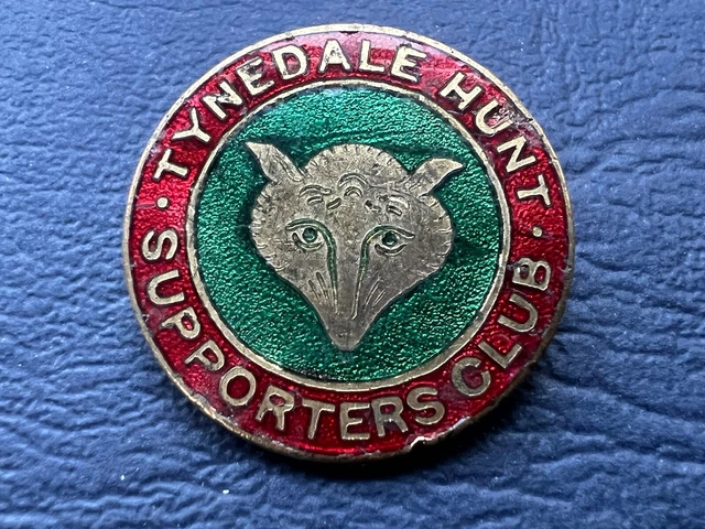 VINTAGE TYNEDALE HUNT Supporters Club Enamel & Brass Fox Mask Pin Badge ...