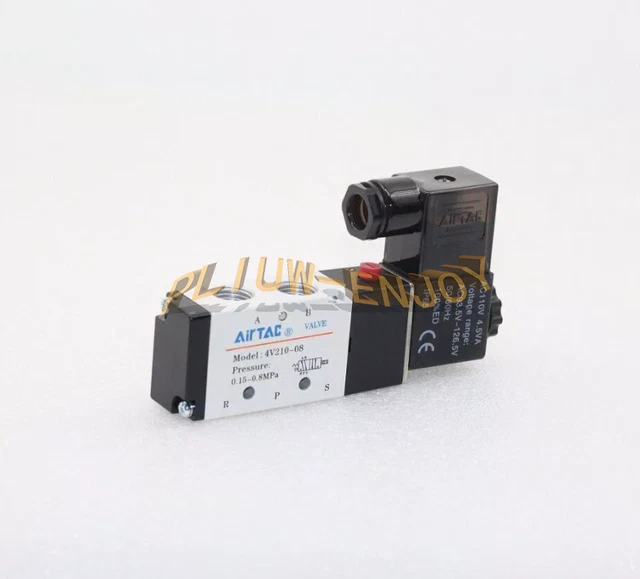 5 WAY 2 Position Solenoid Pneumatic Air Valve 1/4" BSPT 4V210-08 AC ...