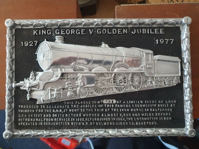 GREAT WESTERN RAILWAY KING GEORGE V GOLDEN JUBILEE PLAQUE Train ...