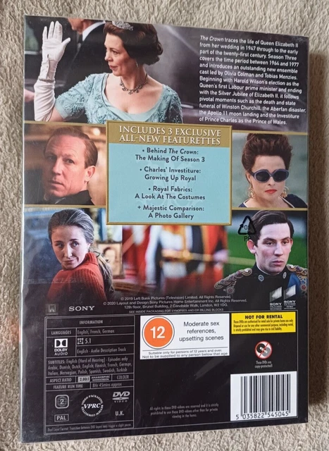 THE CROWN COMPLETE season 3. Series Three. uk DVD Box Set NEW & SEALED ...