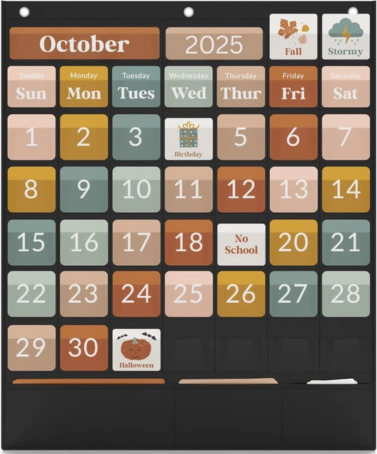 THE ULTIMATE CLASSROOM Calendar Pocket Chart for Kids - Beautiful ...