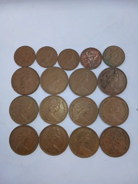 NEW PENCE 1P and 2p British coins 1971, 1975, 1978, 1979, 1980 and 1981 ...