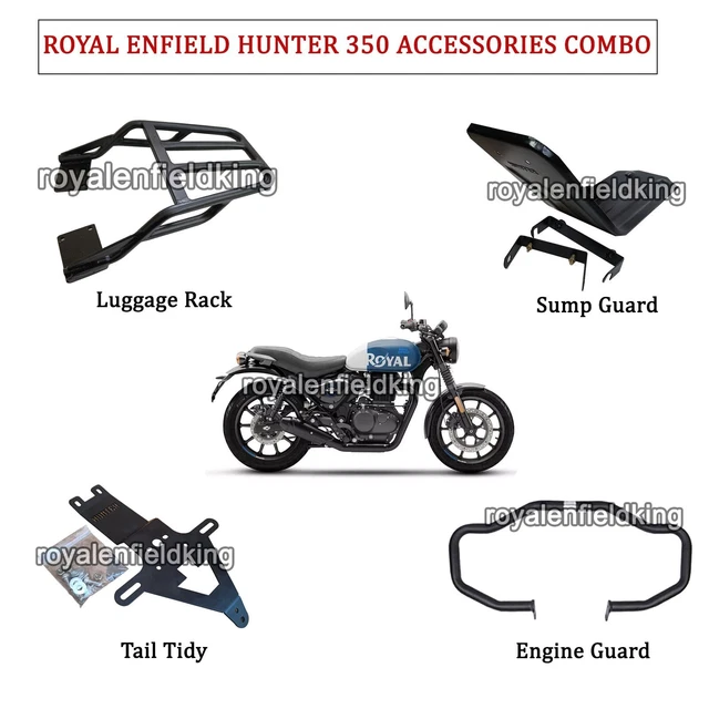 FIT FOR ROYAL Enfield HUNTER 350 Rear Rack, Sump Guard, Tail Tidy ...