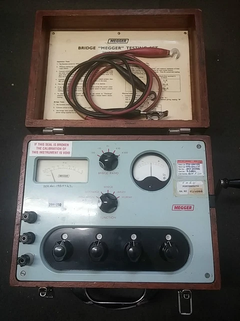 EX MOD - Vintage Megger Bridge Electrical Insulation Tester Set - Hand ...