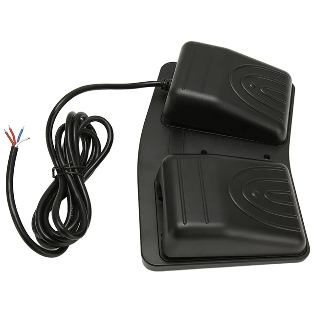 DOUBLE FOOT SWITCH High Power Self Locking 2 Wire Foot Pedal Switch For ...