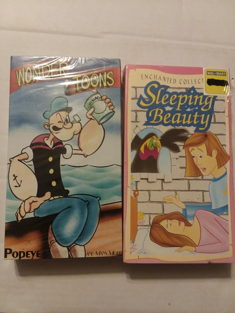 2 VHS CARTOON Set Neu, Wundertoons (Popeye und mehr) und schlafende ...