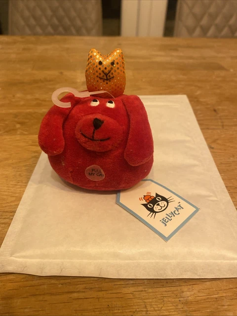JELLYCAT FIDGET DOG, in Red. Vibrating with Orange Pull Cat RETIRED ...