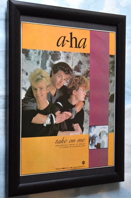 A-HA BAND FRAMED A4 1985 take on me SINGLE Original promo ART poster 1 ...
