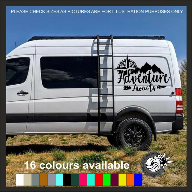 VAN LARGE ADVENTURE Vinyl Sticker Camper Motorhome Decal Mountain ...
