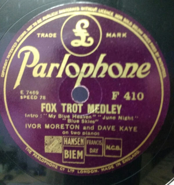 IVOR MORETON ET Dave Kaye - Fox Trot Medley / Quickstep Medley (Shellac ...