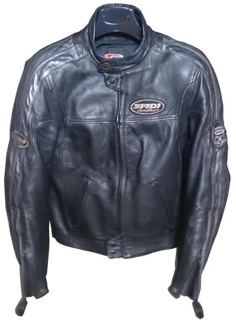 SPIDI GIUBBOTTO MOTO in pelle nera praticamente nuovo senza nessun ...