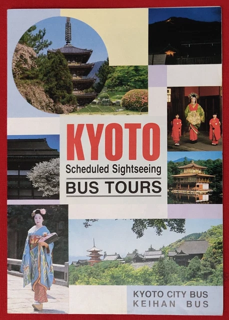 VINTAGE 1990S MAP of Scheduled Sightseeing Keihan Bus Tours of Kyoto ...