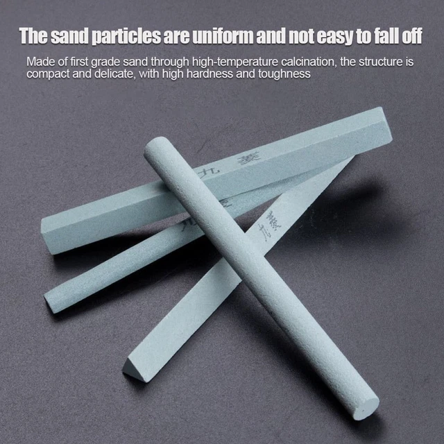 320 GRIT WHETSTONE Triangle Sharpener Stone Portable Sand Strip Marble ...
