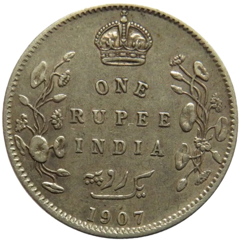 1907 KING EDWARD VII India Silver One Rupee Coin £25.95 - PicClick UK