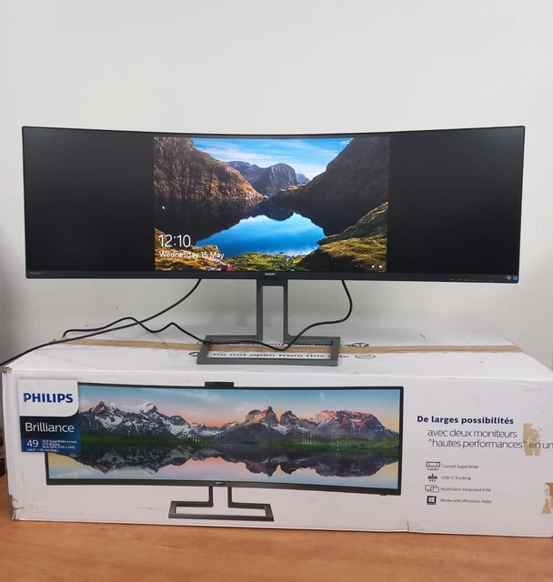 PHILIPS BRILLIANCE 499P9H 49" Curved Ultrawide Monitor Dual QHD - Free ...