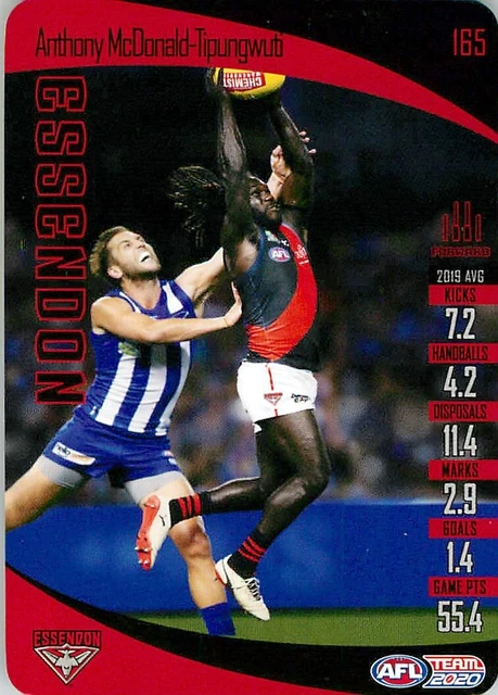 2020 ESSENDON BOMBERS AFL Card ANTHONY MCDONALD-TIPUNGWUTI Teamcoach ...