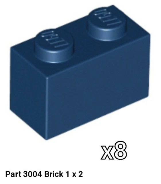 NUEVO LEGO PARTES 3004 Pack De 8 Ladrillo 1x2 3004 Azul Oscuro 4249891 ...