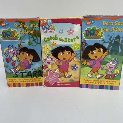 LOT OF 5 Dora the Explorer VHS Tapes Wish on a Star Fiesta Rhymes To ...