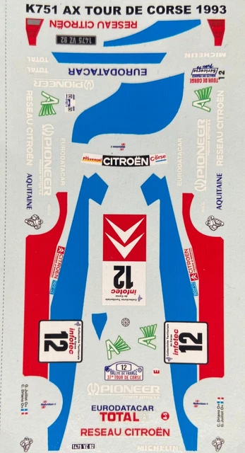 DECALCOMANIE CITROËN AX Sport Rallye de Monte Carlo 1993 EUR 15,00 ...
