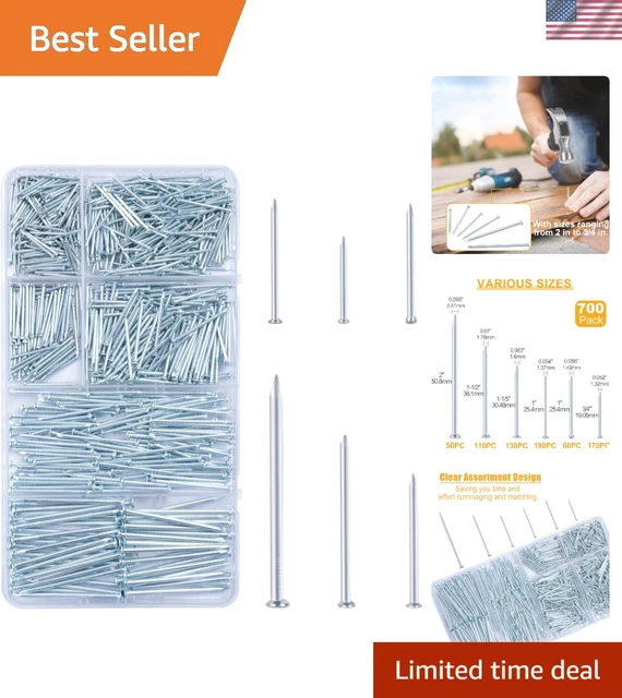 700PCS PICTURE Hanging Nails Set - Galvanized Steel for Art Displays £ ...
