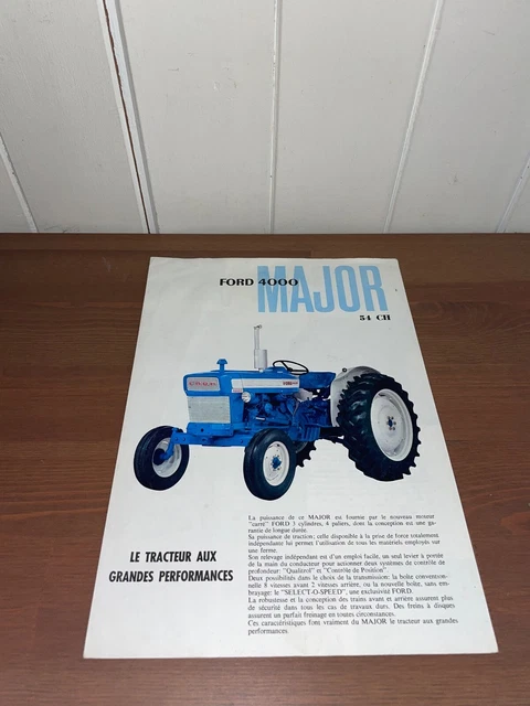 BROCHURE PROSPEKT PROSPECTUS TRACTEUR FORD 4000 MAJOR tractor-traktor-john deere EUR 7,99 ...